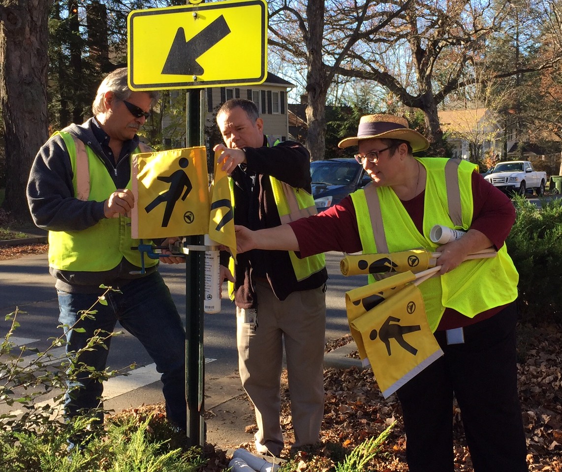 Pedestrian Flag Pilot Project Debuts in Asheville - Asheville.com