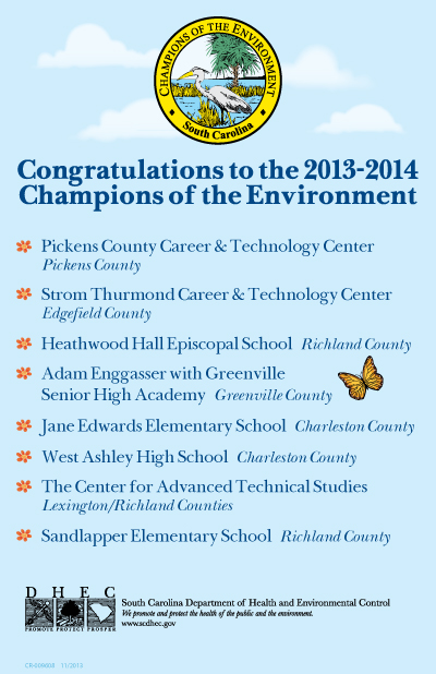 DHEC Recognizes 2013-2014 Champions of the Environment Winners ...
